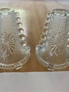 Unknown | Accents | Clear Glass Textured Boudoir Bedroom Lamps Pair ...